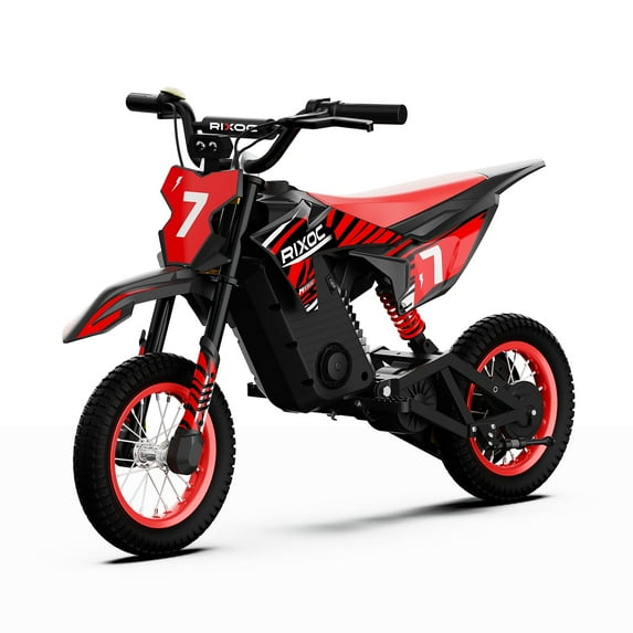RIXOC DK-12 Electric Dirt Bike,3 Speed Modes up to 15.5 mph, 36V 5.2A Peak 700W Max 14Miles ...