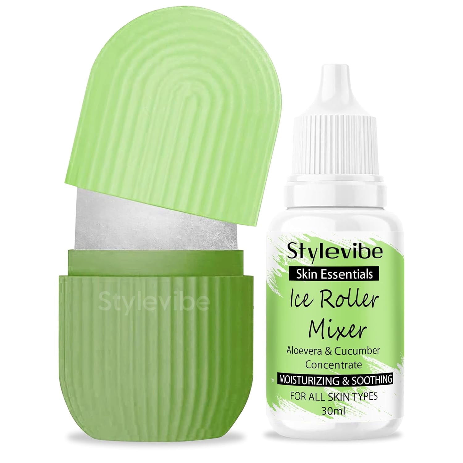 RIXTEC Ice Roller For Face Neck and Body With Aloevera Cucumber Ice ...