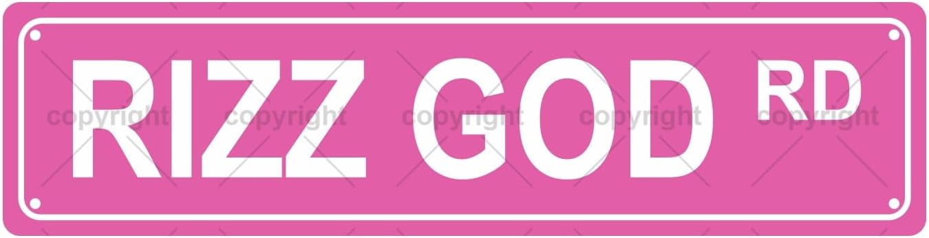 RIZZ GOD RD People Metal Tin Street Sign Bar Cafe Garage Cave Home Room ...