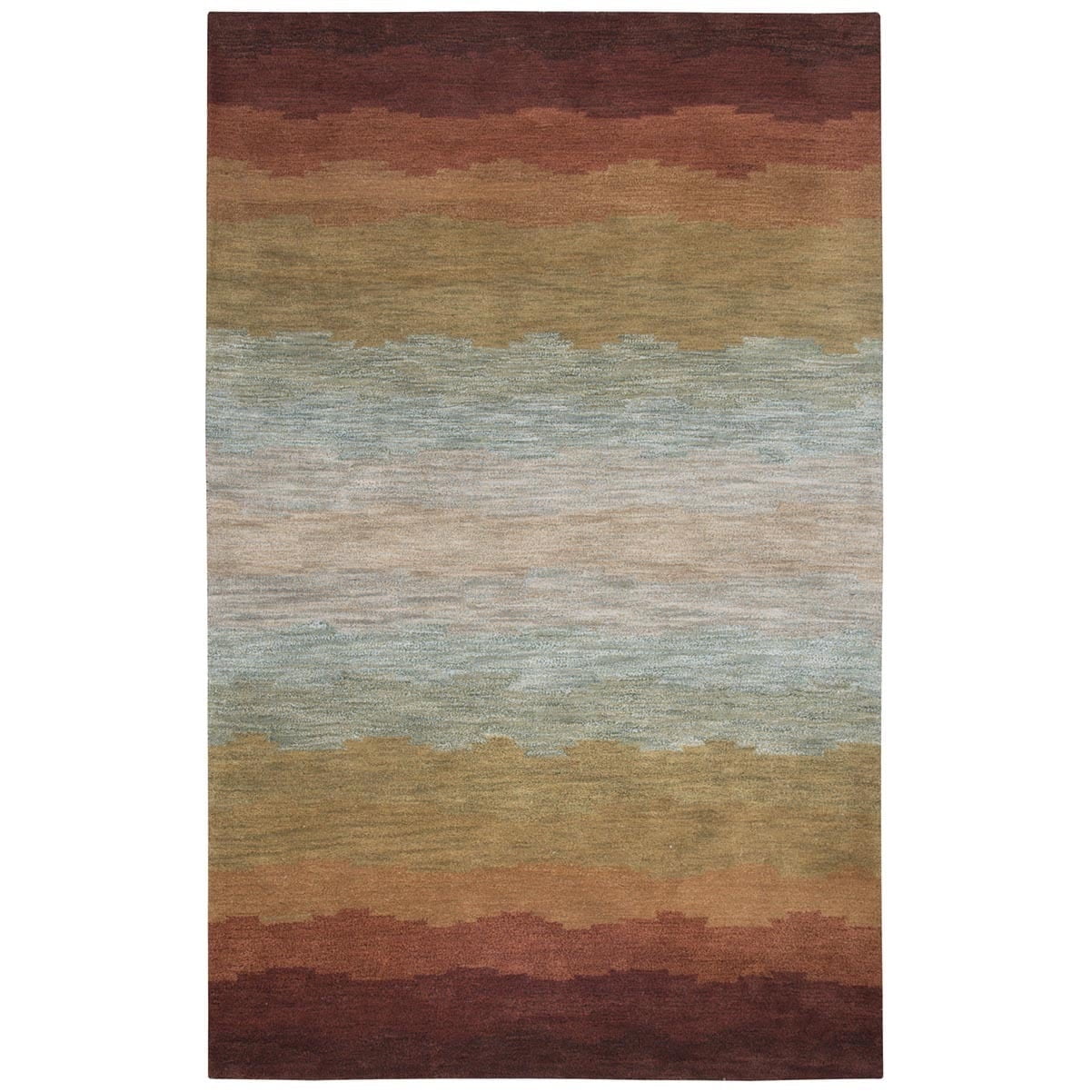 Rizzy Home Rust Colours Collection Hand-Tufted New Zealand Wool Accent ...