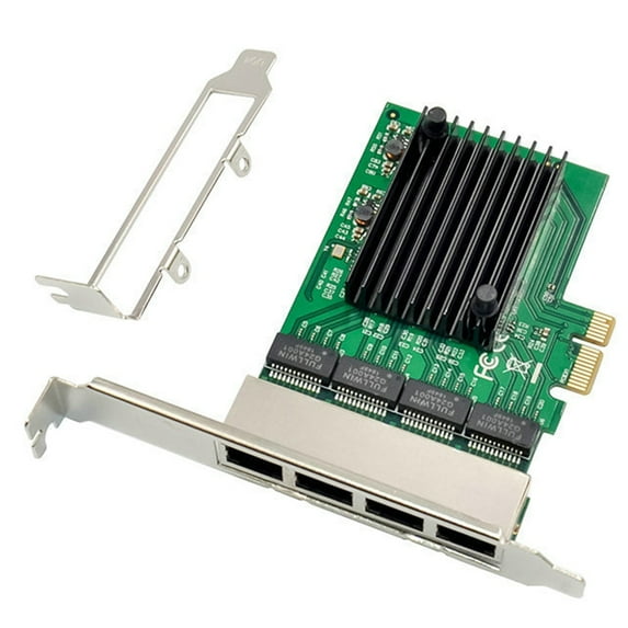 RJ-45 4-Port Ethernet Server Adapter Gigabit Network Card PCI-E X1 ...