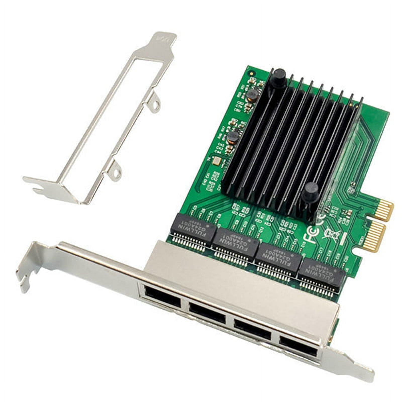 RJ-45 4-Port Ethernet Server Adapter Gigabit Network Card PCI-E X1 ...