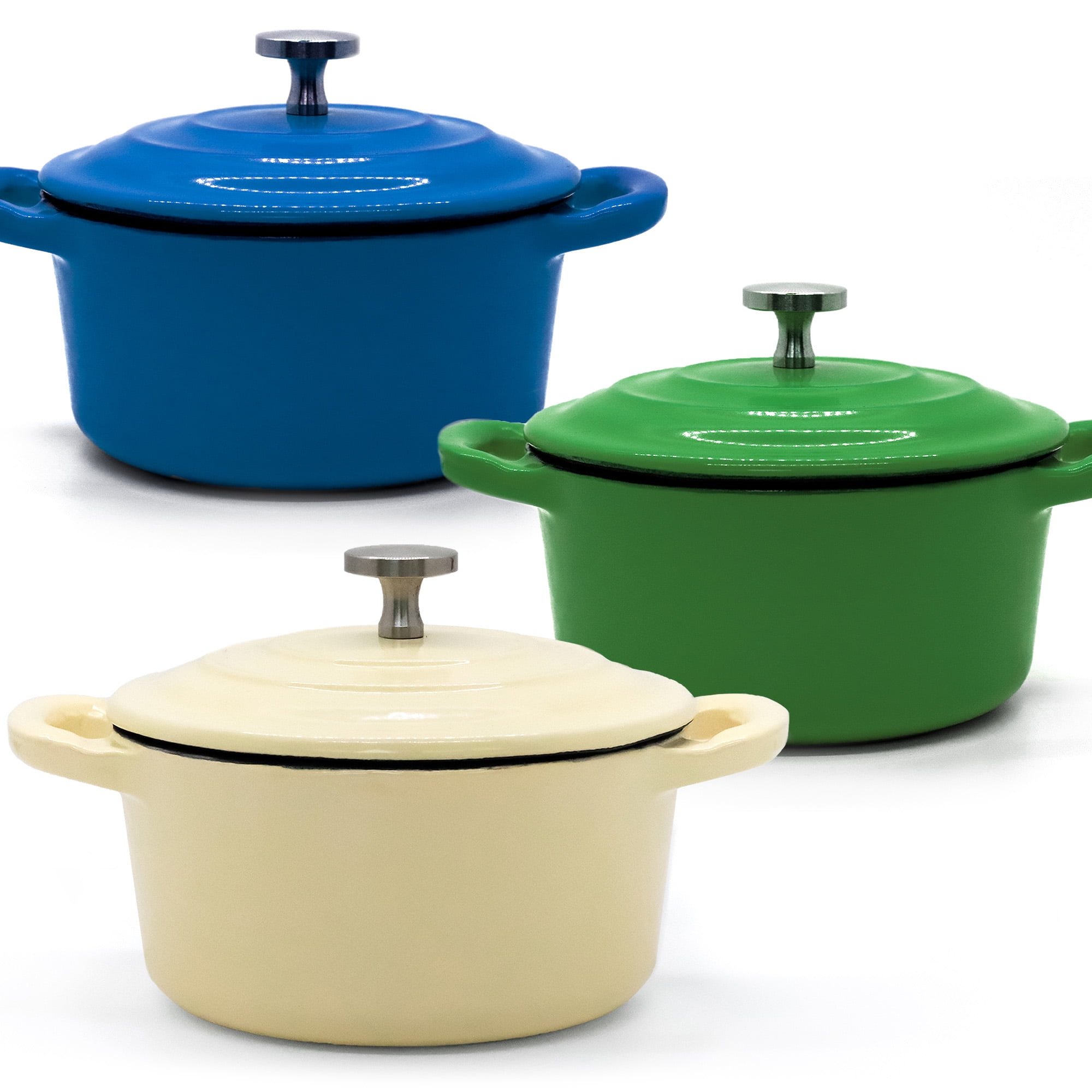 RJ Legend 8.5 oz Cast Iron Pot, Enameled Cast Iron Mini Pot, Round Mini ...