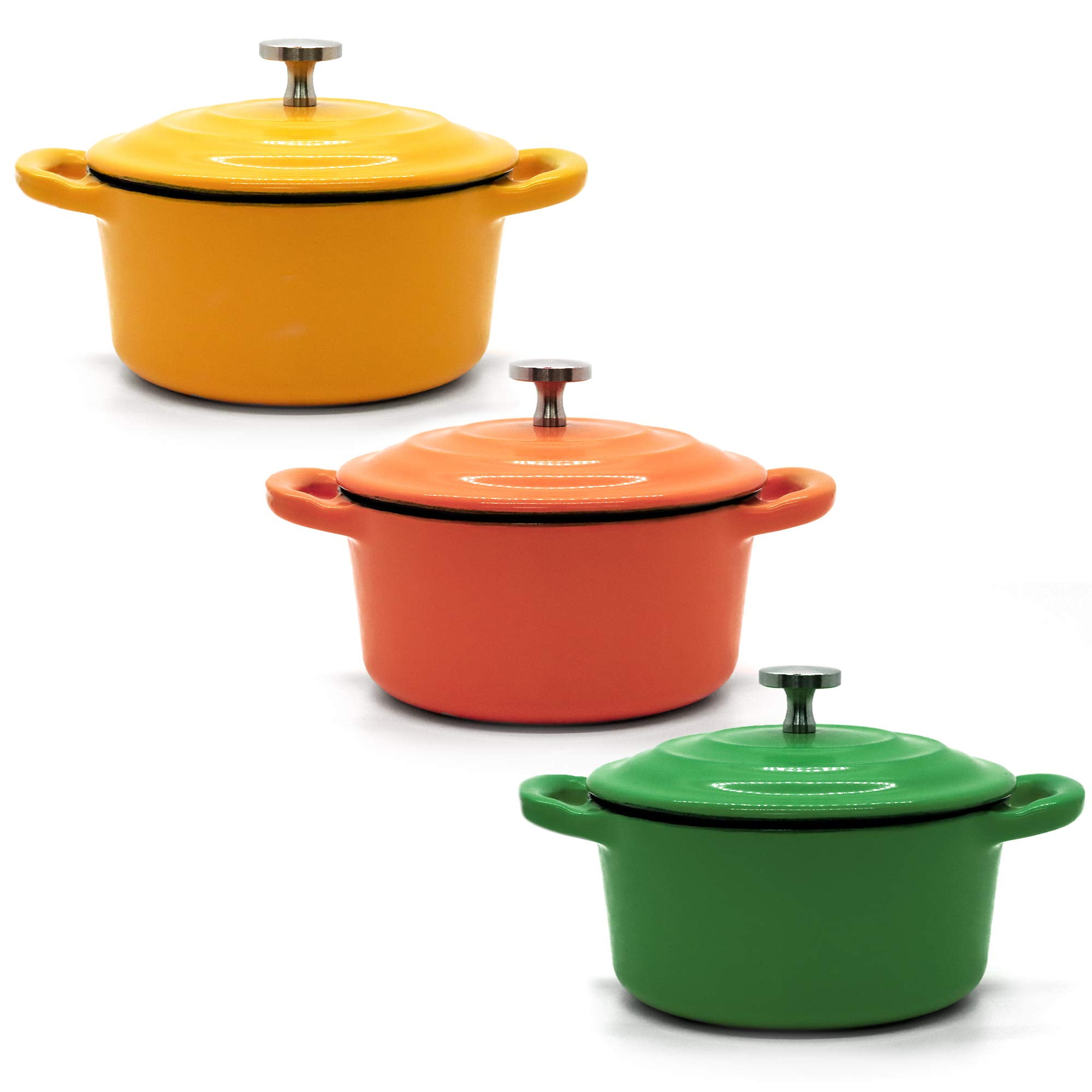 RJ Legend 8.5 oz Cast Iron Pot, Enameled Cast Iron Mini Pot, Round Mini ...