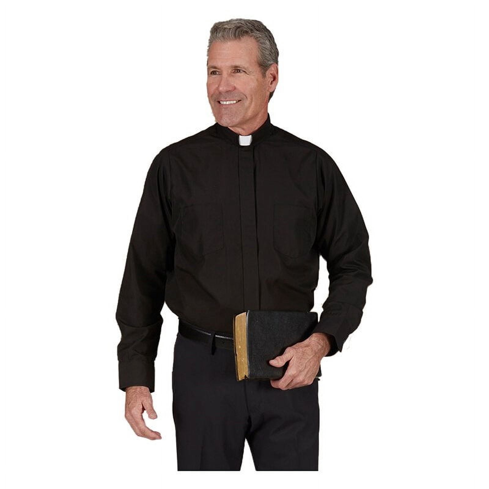 RJ Toomey 334 100% Cotton Tab Collar Shirt - Long Sleeve-Black- N16 S ...