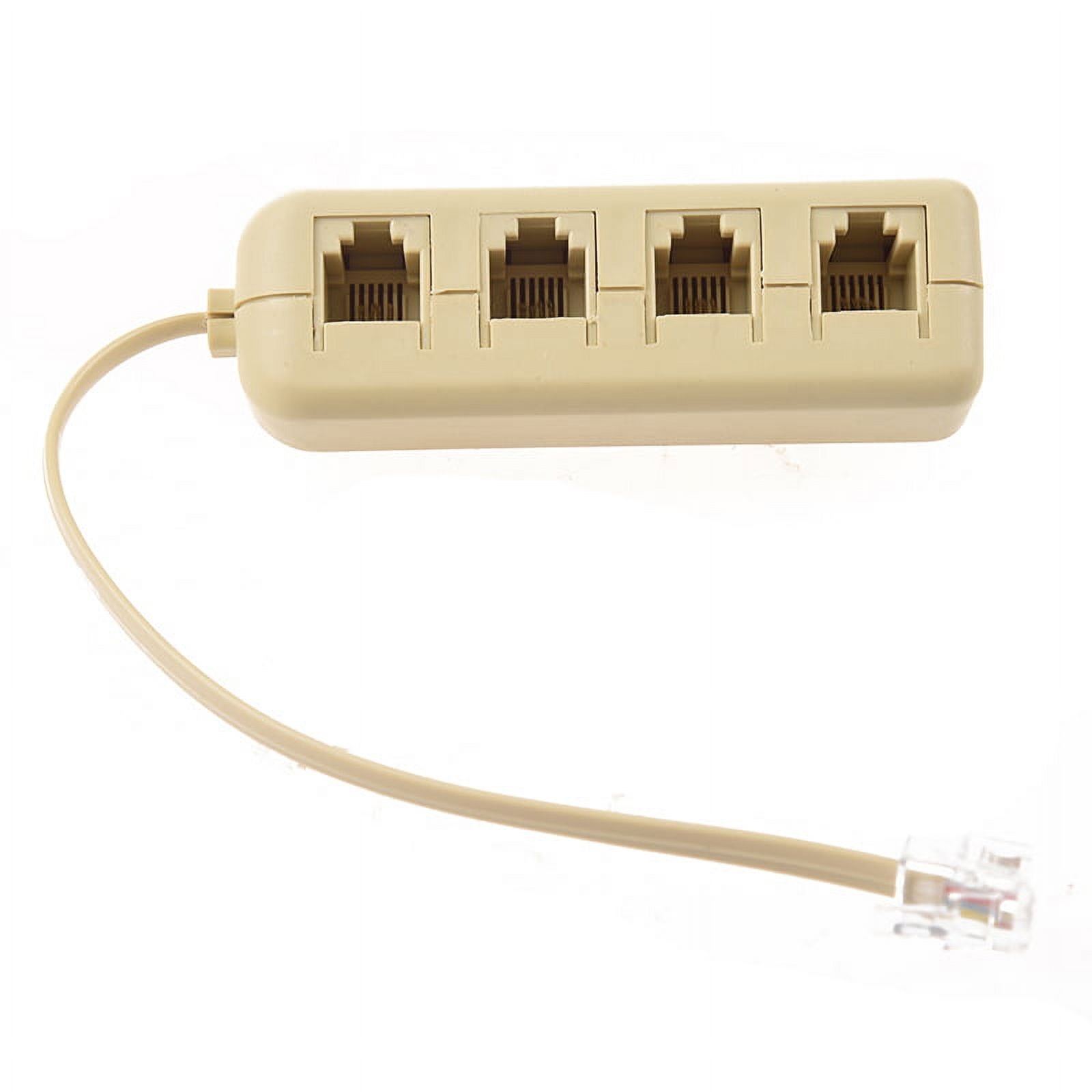 RJ11 6P4C To 4 Way Telephone Line Modular Splitter Adapter Beige ...