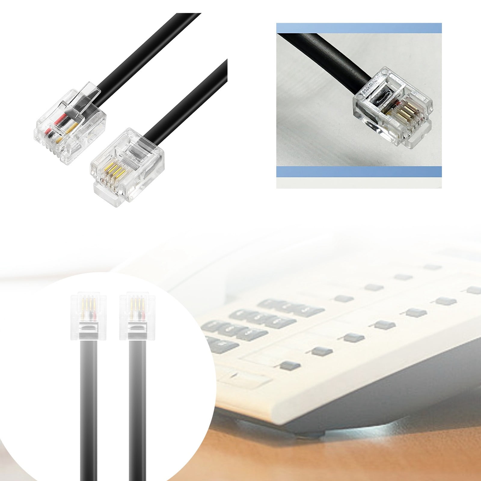 RJ11 Flat Telephone - High-Quality, Stable Signal, Flat Design for Easy ...