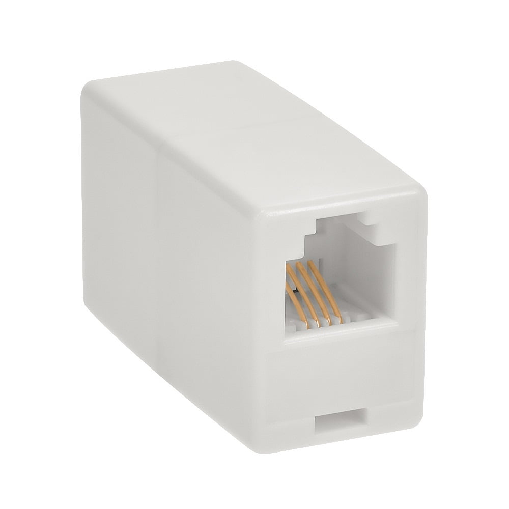 RJ11 Modular Telephone Inline Coupler Straight, White - Walmart.com