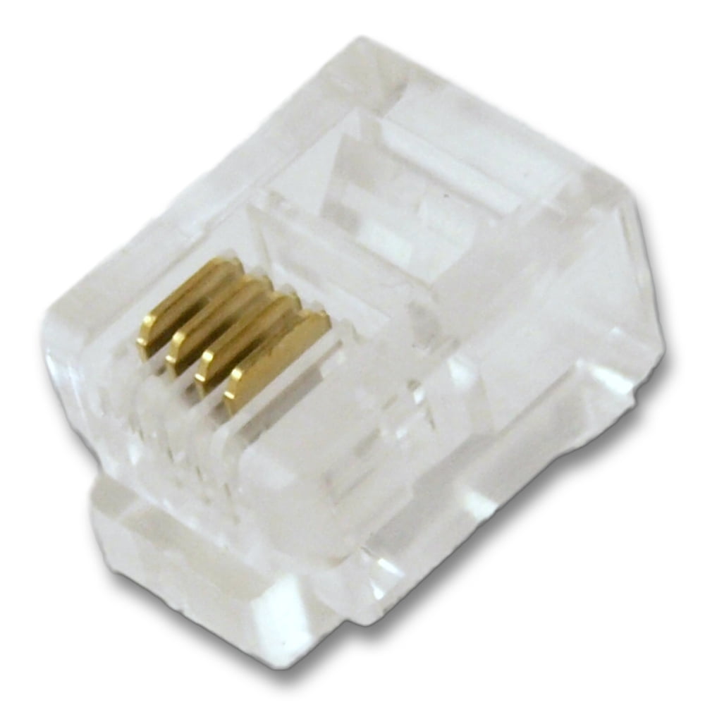 RJ11 Modular Telephone Plug, (6P4C), 4 Conductor/2 Lines, 20 Pack ...