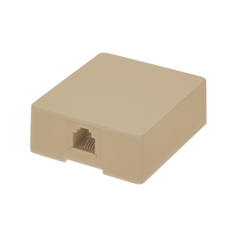 RJ11 Modular Telephone Single Port Surface Mount Box Jack Ivory ...
