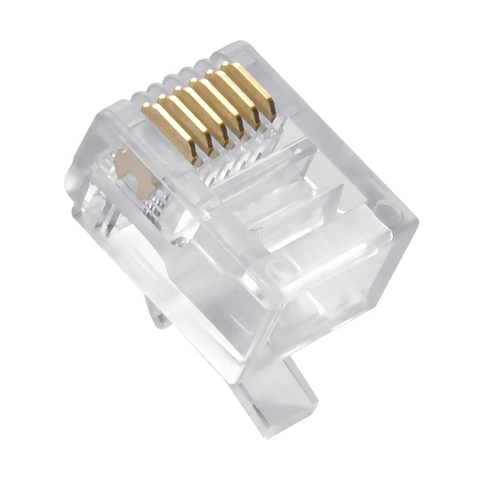 RJ12 (6P6C) Connectors Telephone Modular Plug for Stranded Flat Wire ...