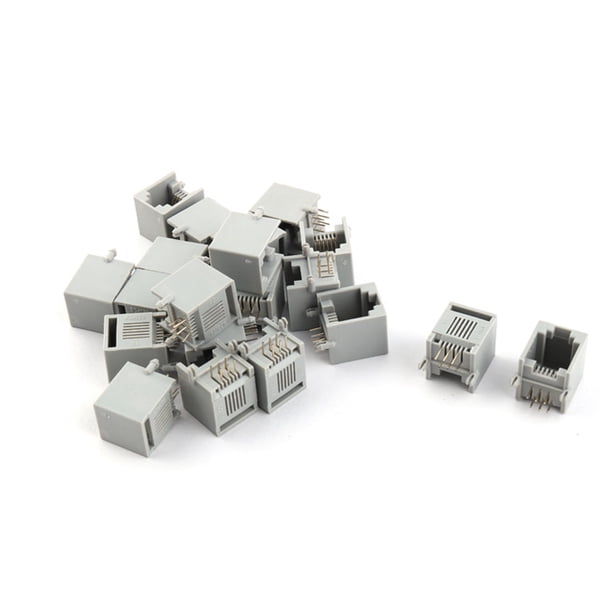 RJ12 6P6C Plastic Female PCB Mounted Modular Jack Phone Network ...