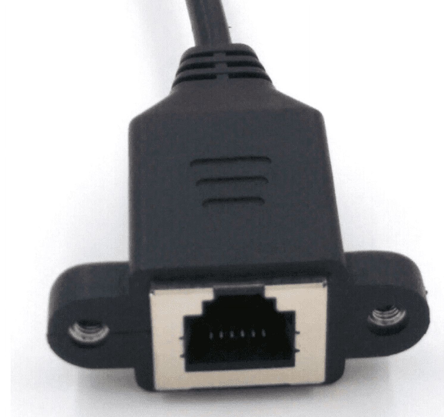 RJ12 Extension Cable 6 pin 6p6c RJ 25 1Ft Panel mount jak socket ...