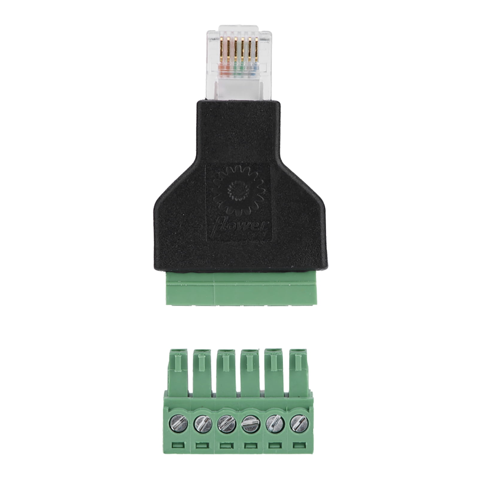 RJ12 Male to Screw Terminal Adapter,1Pcs Ethernet RJ12 6P6C Male to 6 Pin Screw Terminals ...