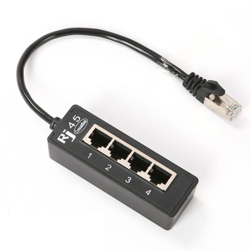RJ45 1 Male To 4 Female Ports Ethernet Network Plug Cable Splitter ...