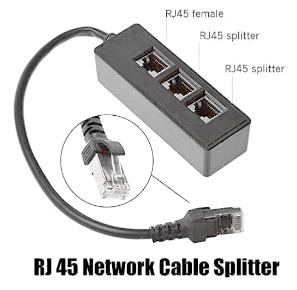 RJ45 1 to 3-Ports Gigabit Ethernet Lan RJ45 Network LAN Adapter Hub ...