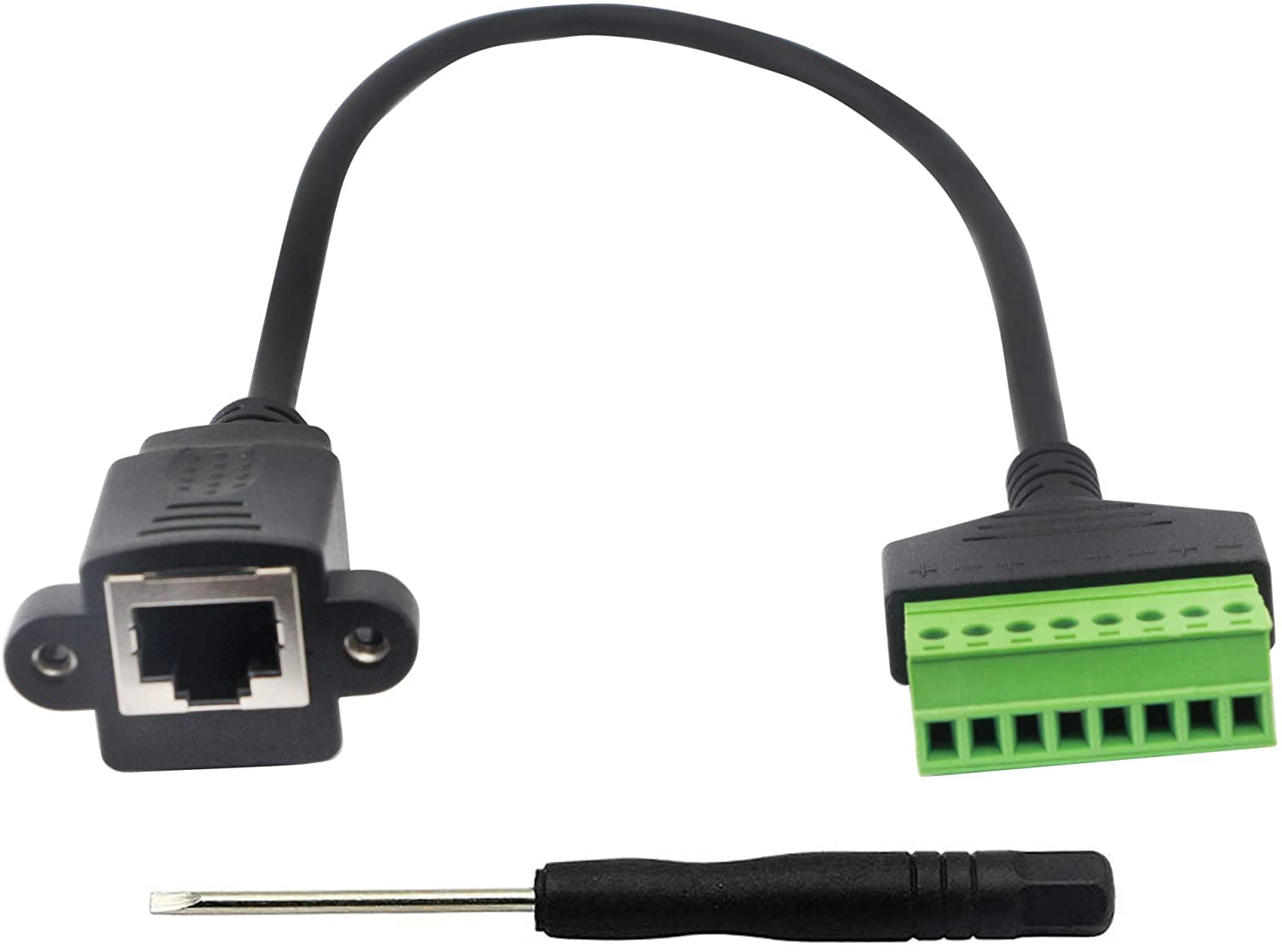 RJ45 8P8C Female to 8 Pin Screw Terminal Adaptor, Cat5/6/7 Ethernet ...