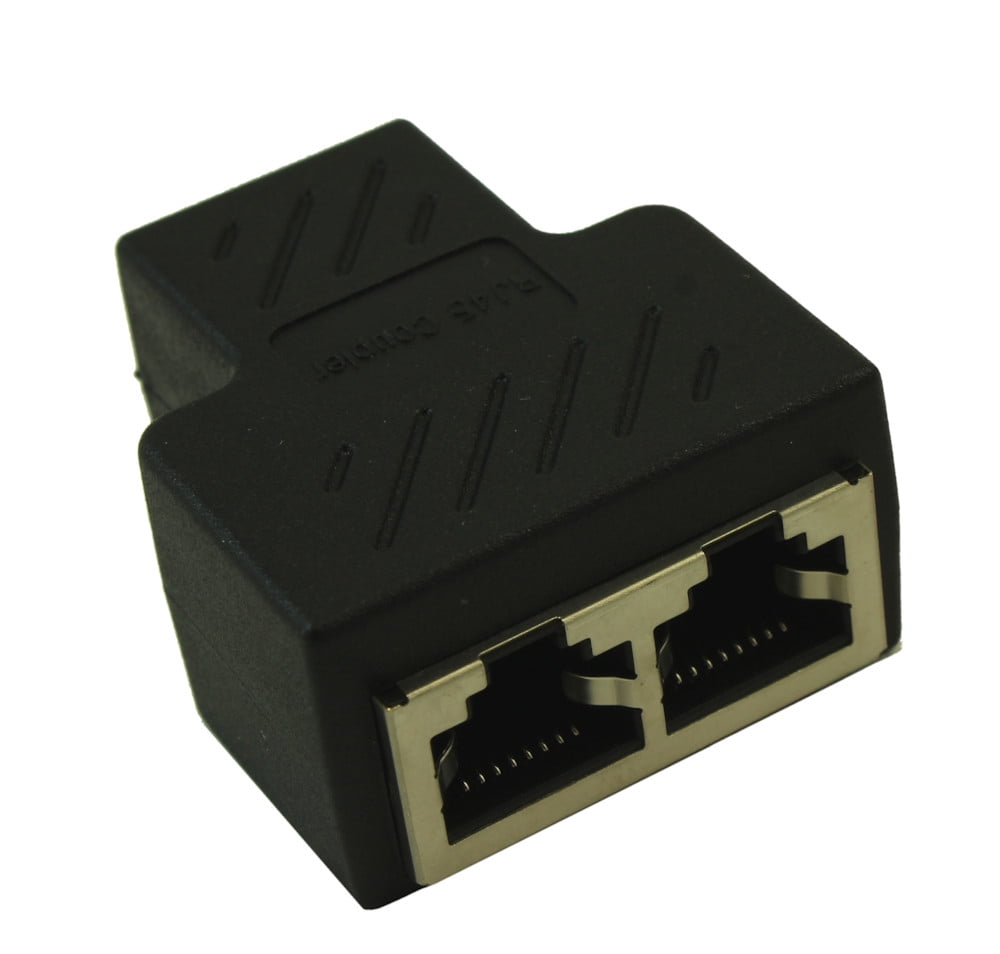 RJ45 CAT6/5E Ethernet 1 In, 2 Out Adapter/Coupler/Splitter - Walmart.com