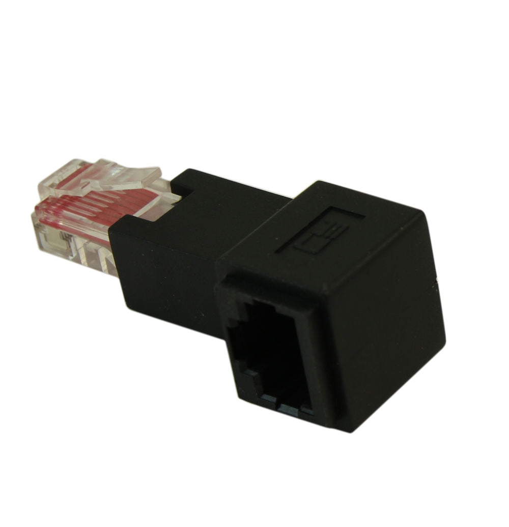 RJ45 CAT6 Ethernet RIGHT FACING Angle Adapter Male/Female: TV ...