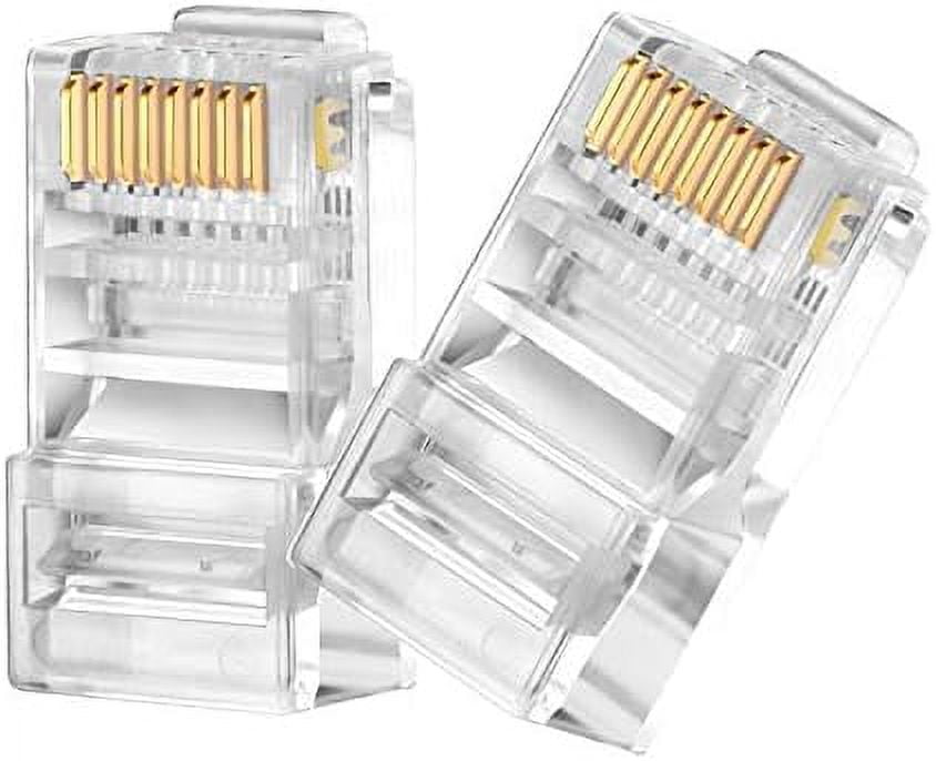 RJ45 CAT6 Pass Through Connectors 100 Pack - Easy and Fast Termination ...