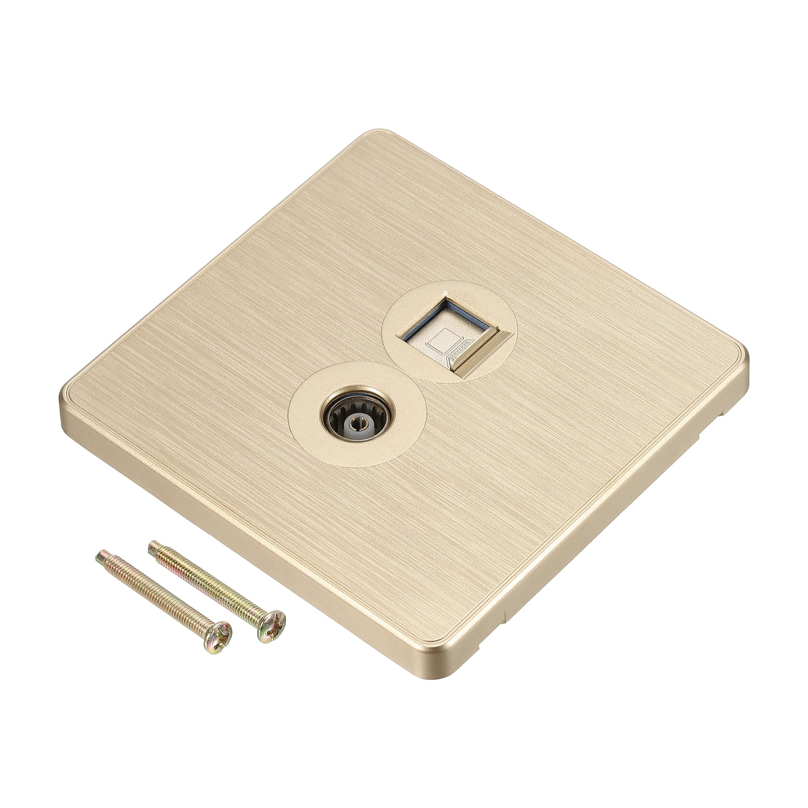 RJ45 CAT6 Socket TV Wall Plate Outlet Gold Tone for Home Office ...