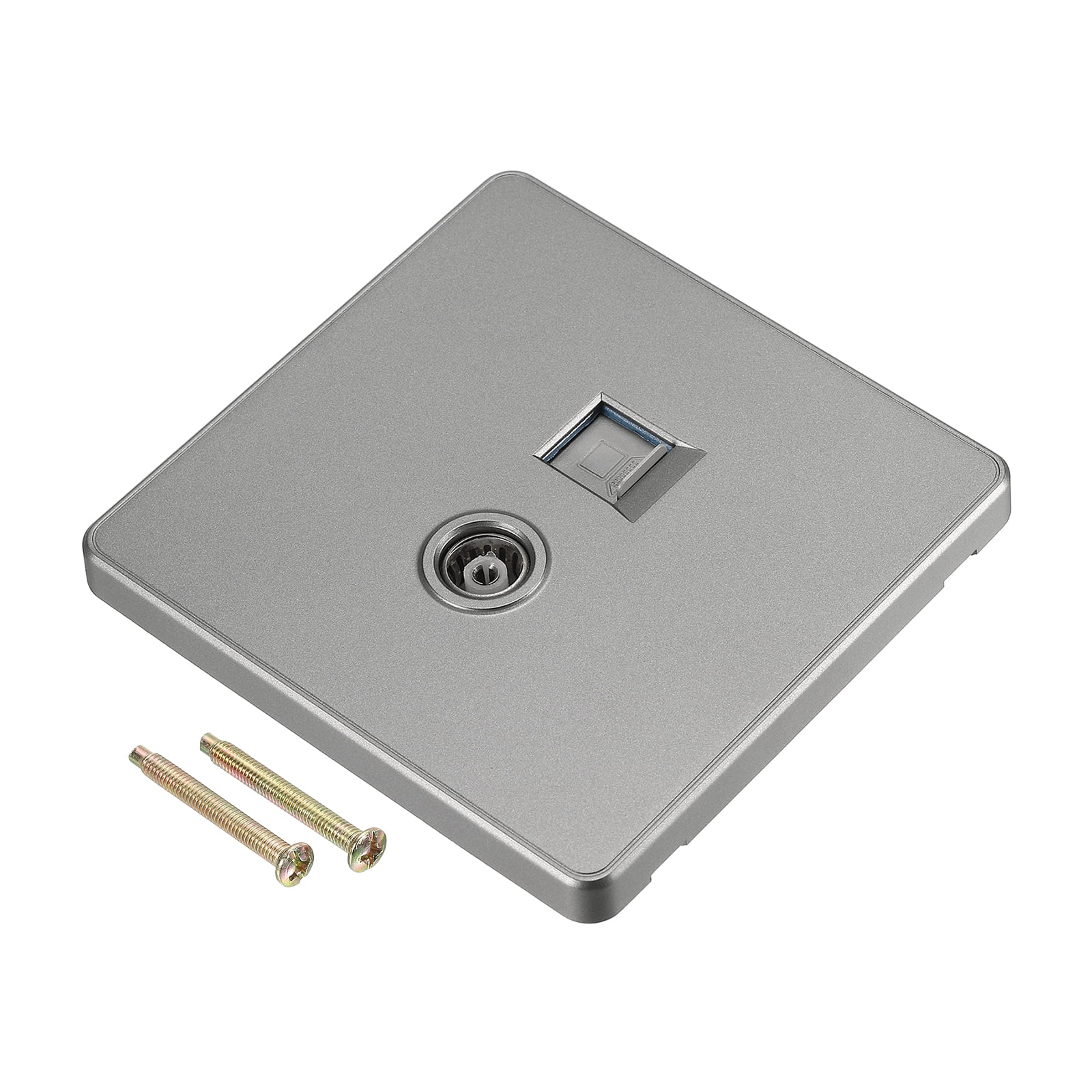 RJ45 CAT6 Socket TV Wall Plate Outlet Silver Grey for Home Office ...