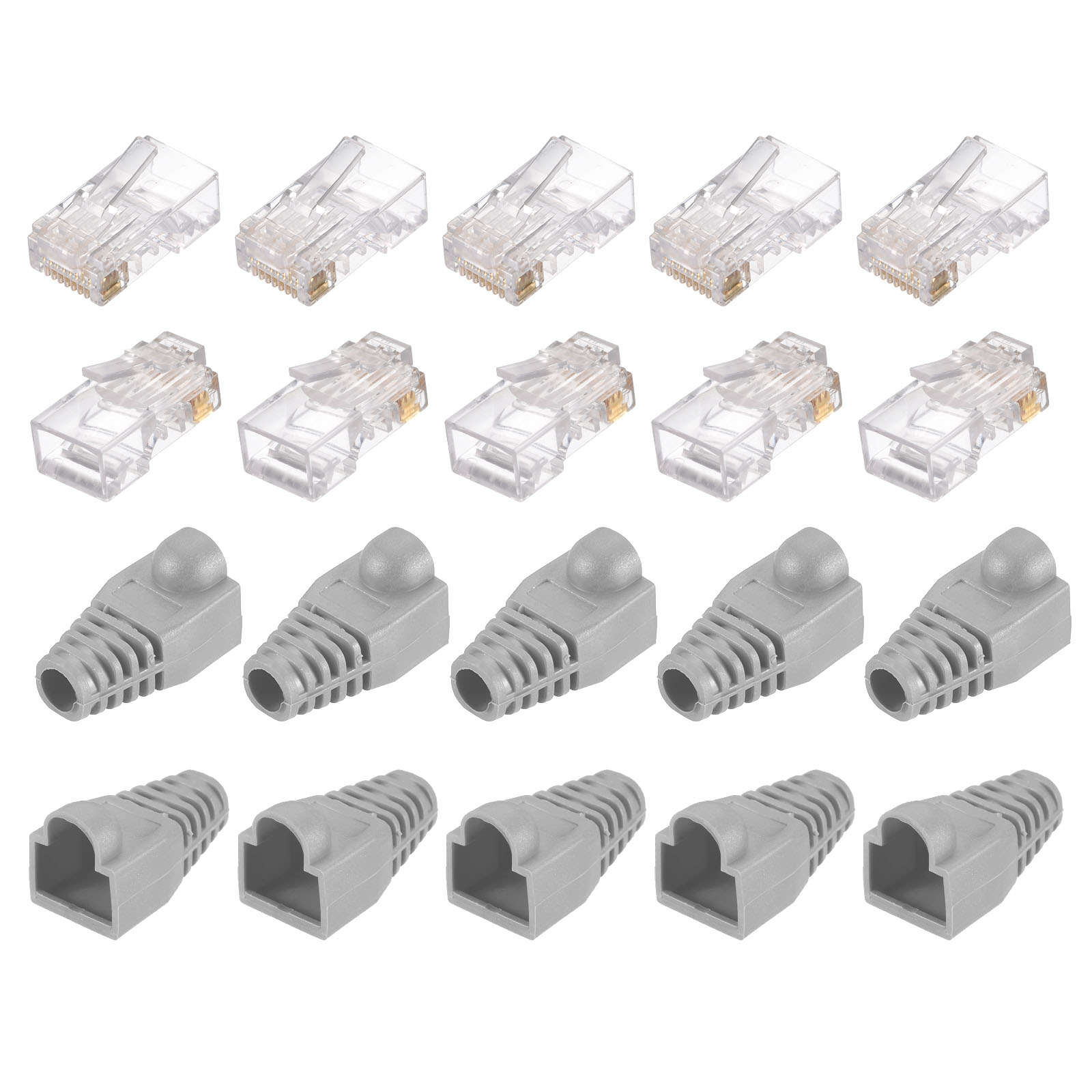 RJ45 Cat6 Connectors RJ45 Ends 8P8C Modular Plug Pass Through Connector ...