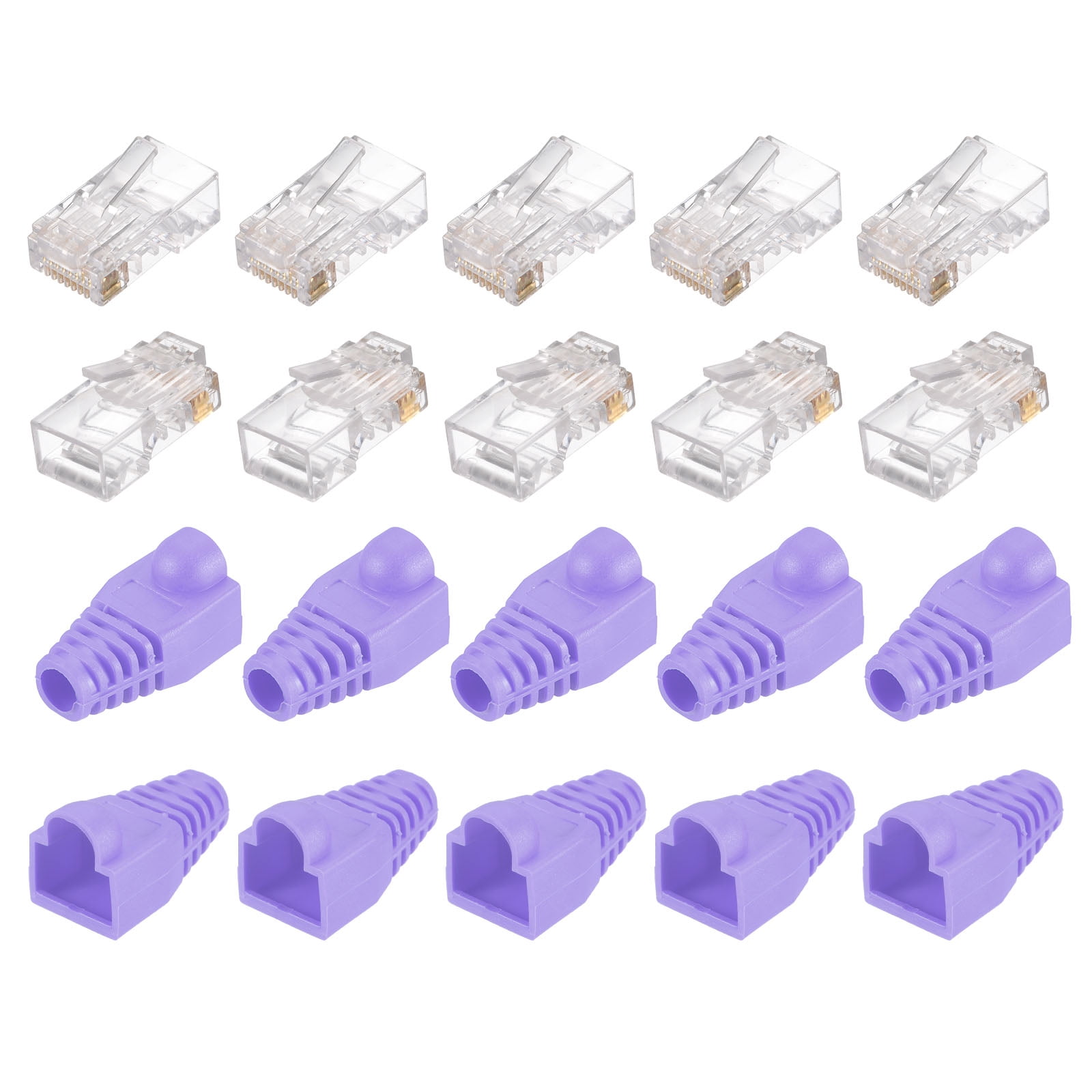 RJ45 Cat6 Connectors RJ45 Ends 8P8C Modular Plug Pass Through Connector ...