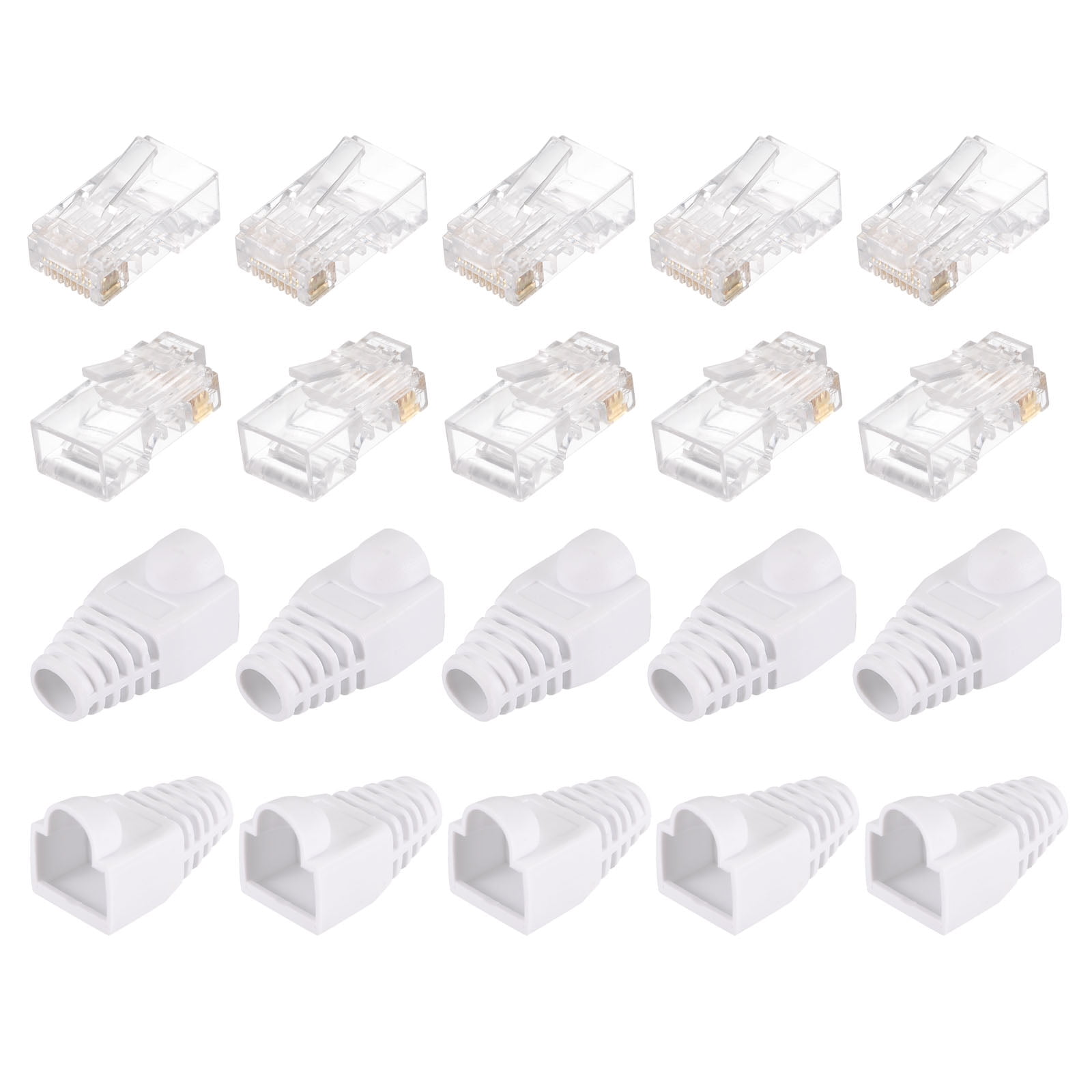 RJ45 Cat6 Connectors RJ45 Ends 8P8C Modular Plug Pass Through Connector ...