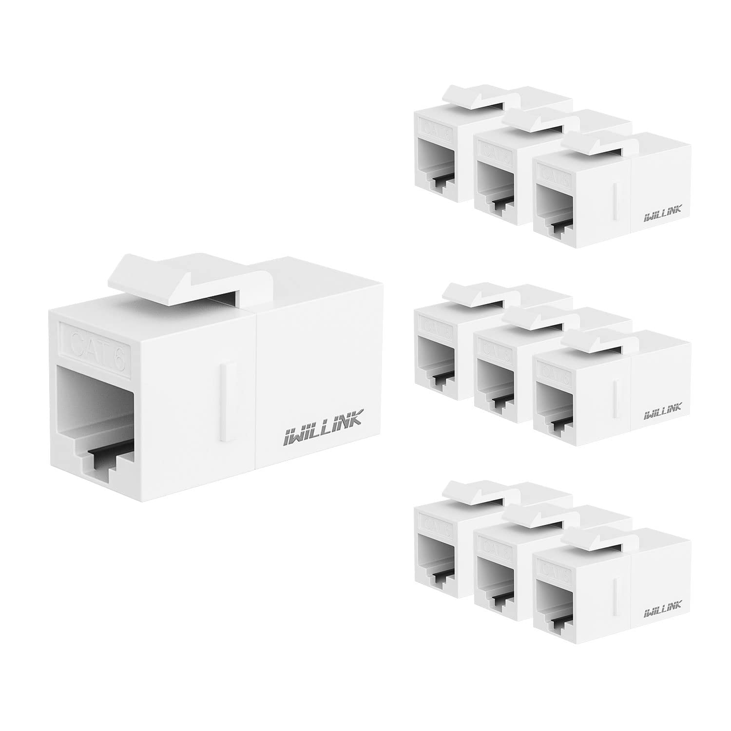 RJ45 Cat6 Keystone Coupler 10-Pack, Female to Female Cat6 Keystone Jack ...