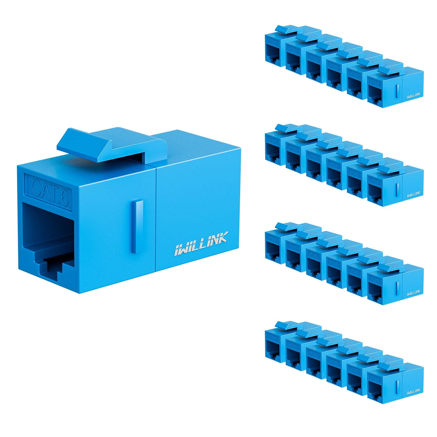 RJ45 Cat6 Keystone Coupler 25-Pack, Female to Female Cat6 Keystone Jack ...