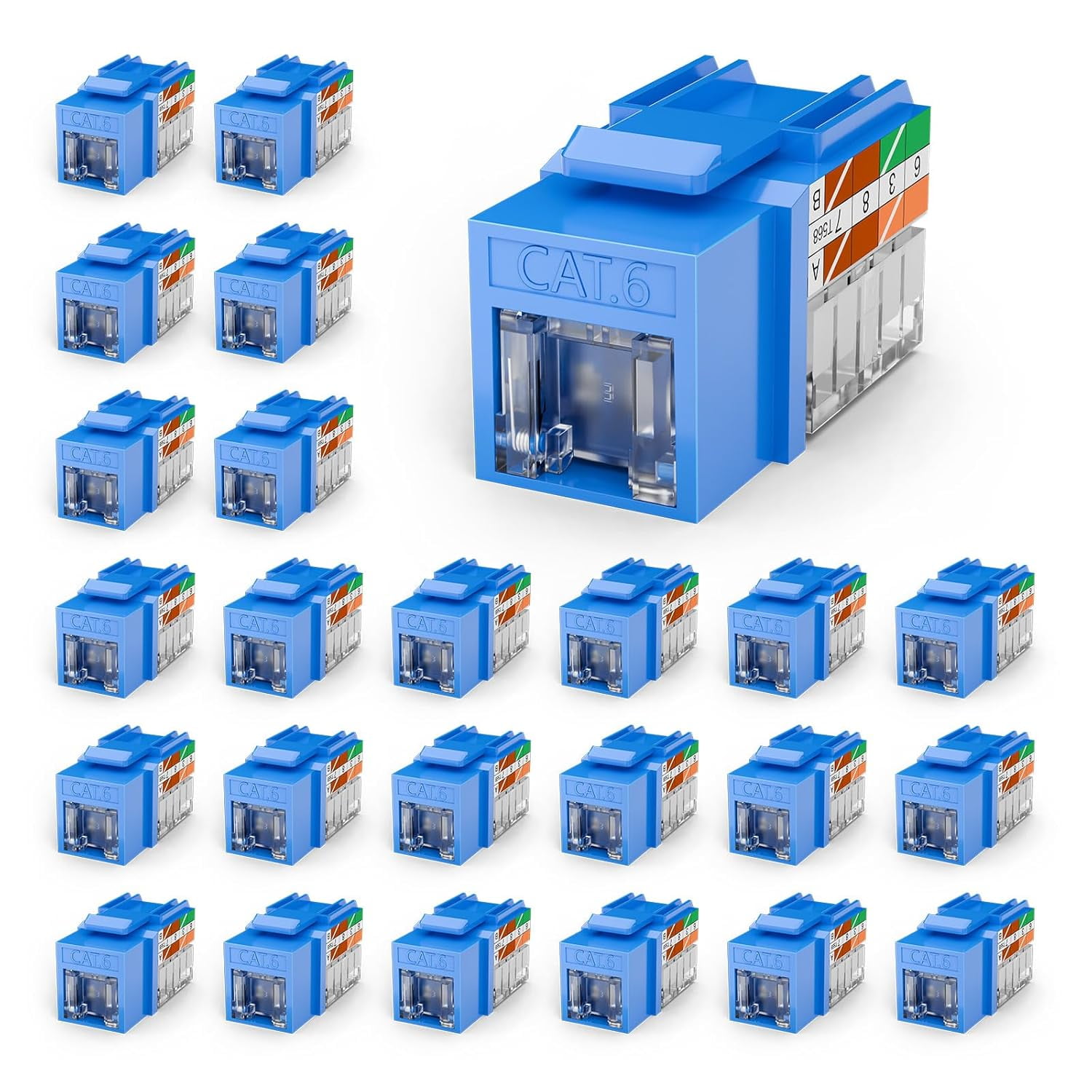 RJ45 Cat6 Keystone Jacks with Dust Cover, Dust-Proof Keystone Jacks ...