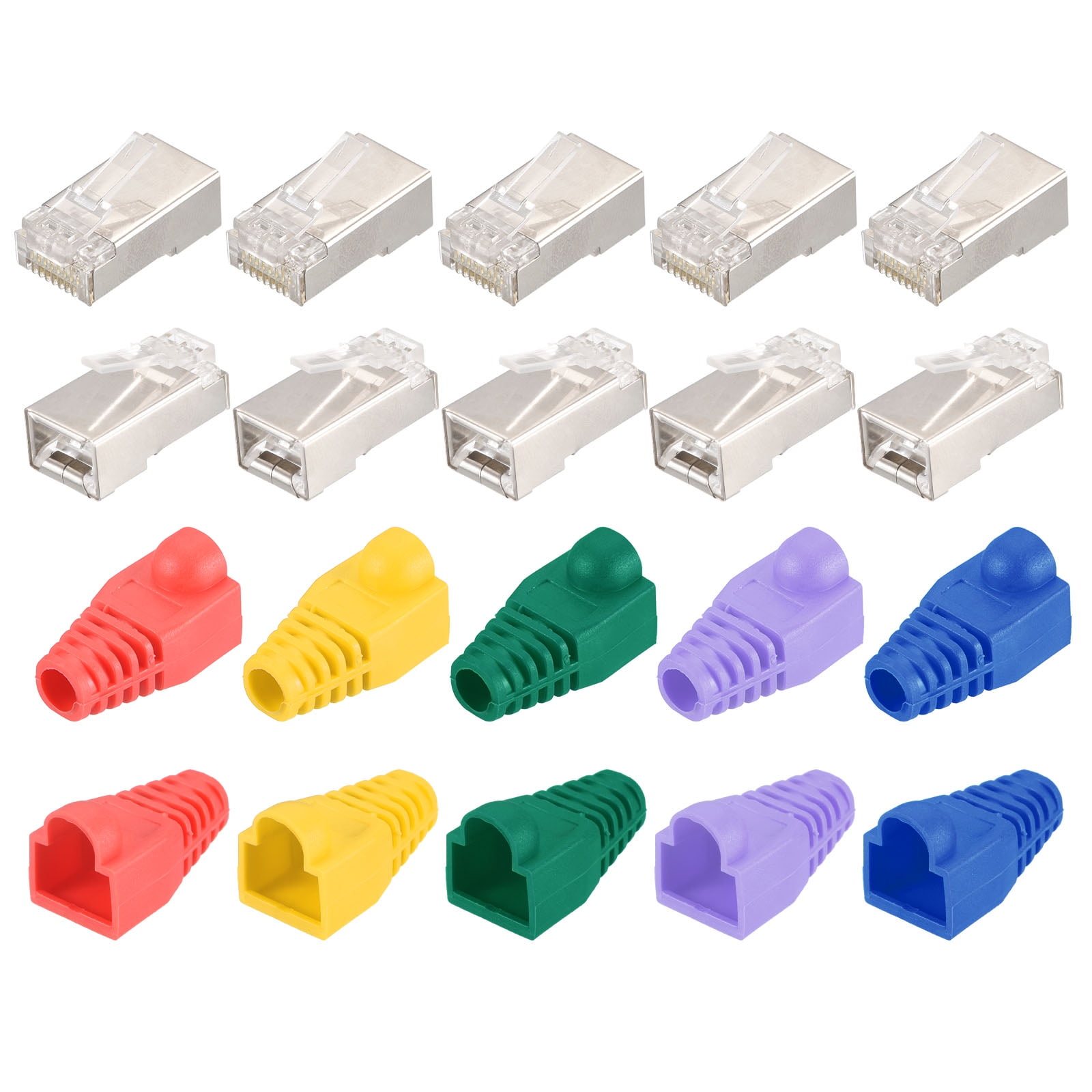 RJ45 Cat6 Shielded Connectors RJ45 Ends Shield Modular 8P8C Connector ...