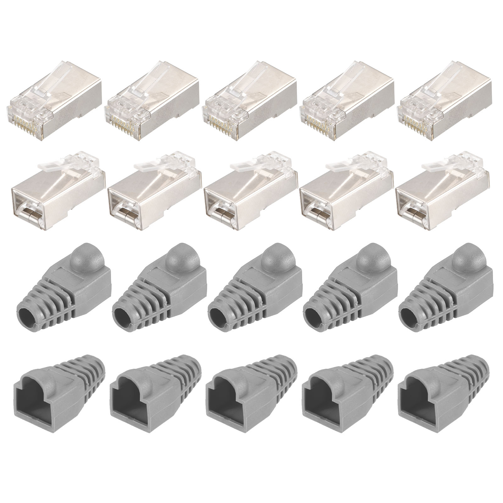 RJ45 Cat6 Shielded Connectors RJ45 Ends Shield Modular 8P8C Connector ...