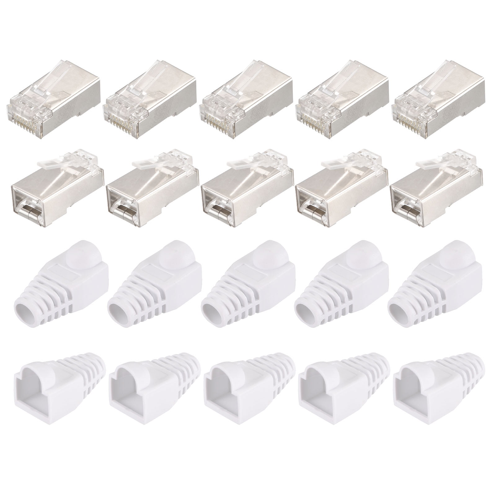 RJ45 Cat6 Shielded Connectors RJ45 Ends Shield Modular 8P8C Connector ...