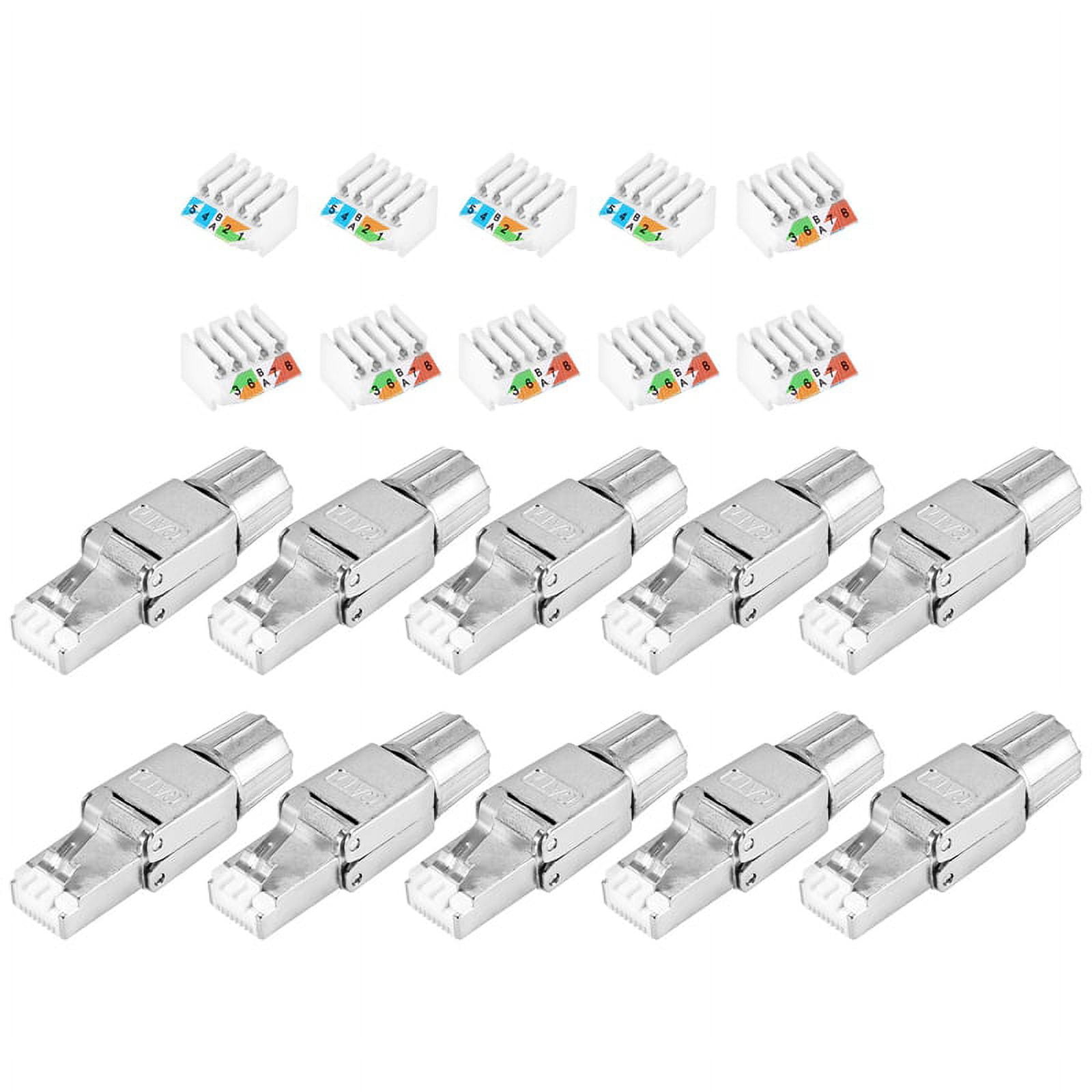 RJ45 Cat7 Connectors Tool-Free Reusable Shielded Ethernet Termination ...