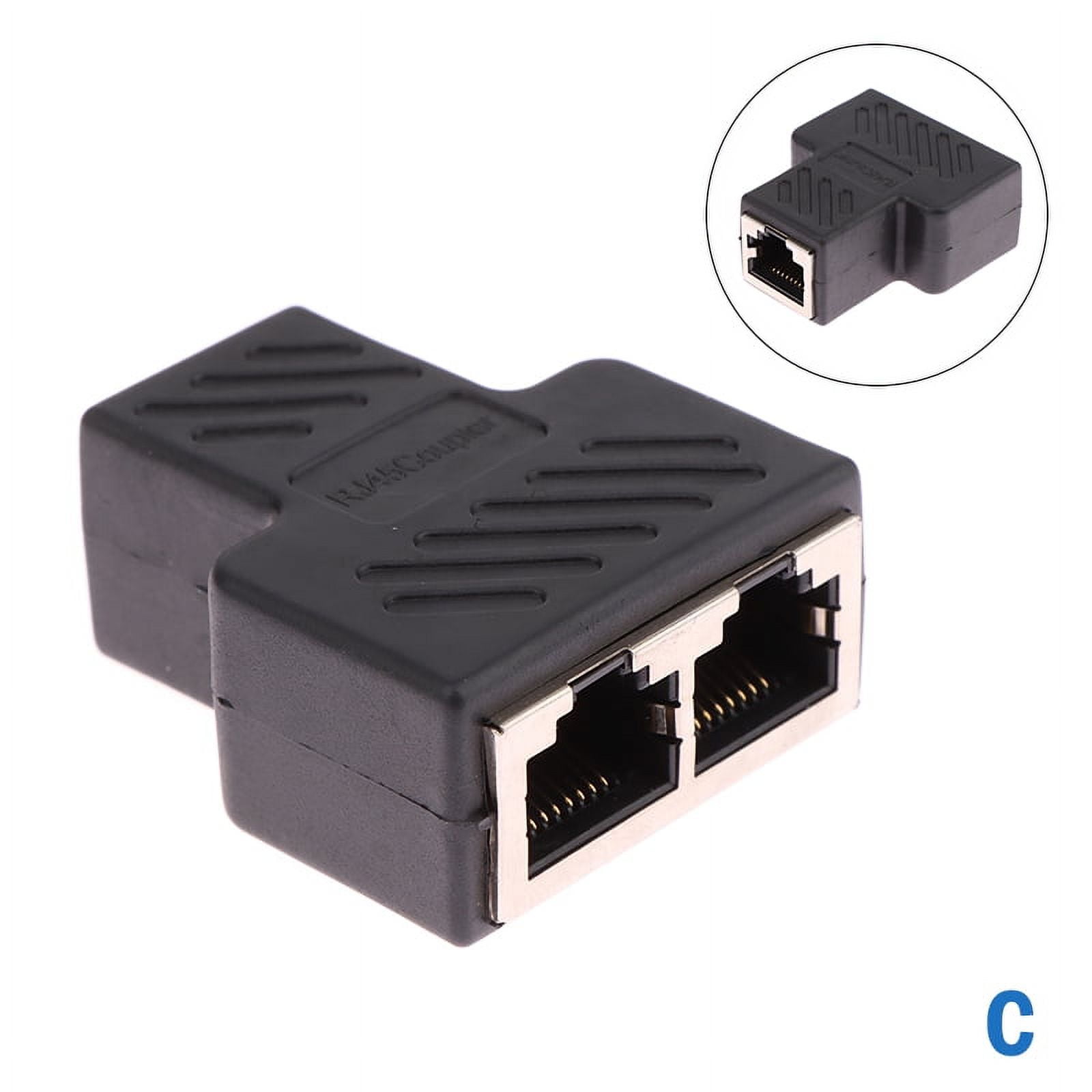 RJ45 Connector 1 To 2 Way LAN Ethernet Cable Network Splitter Coupler ...