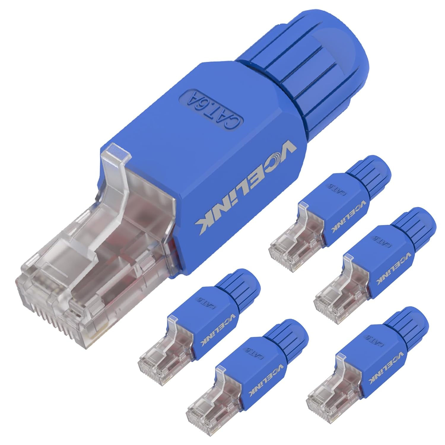 RJ45 Connector Tool-Free, CAT6A Field Termination Plug, Gold Plated Modular Plug, UTP CAT6A ...