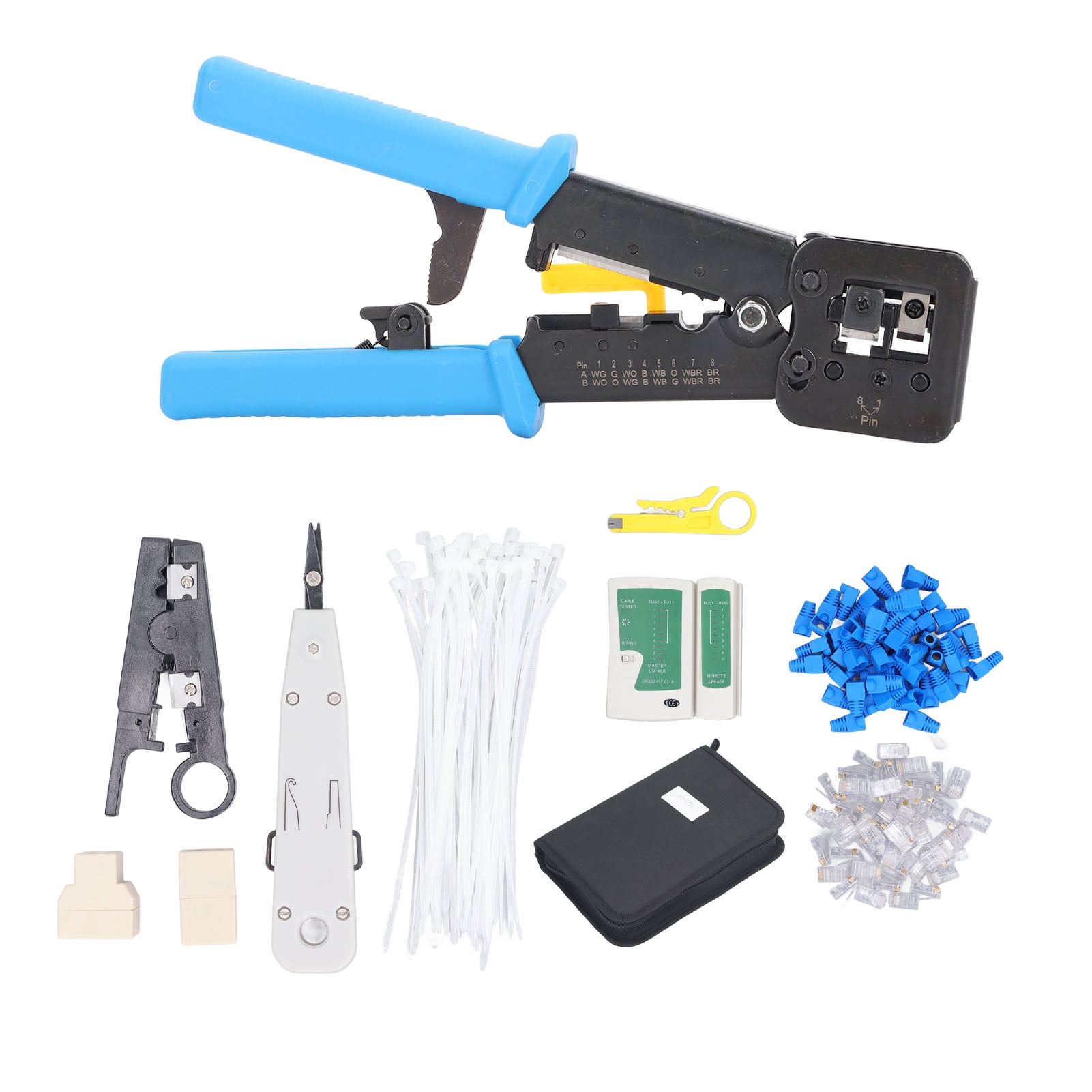 RJ45 Crimp Tool 6P8P Tool Steel Integrated Ethernet Crystal Head CAT6 ...