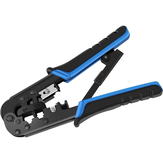 RJ45 Crimp Tool for Cat5 Cat5e Cat6, RJ-11, 6P/RJ-12, 8P/RJ-45 Crimp ...