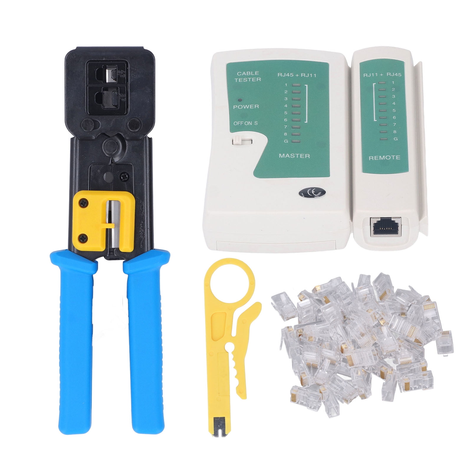 RJ45 Crimp Tool Kit Pass Thru CAT6 CAT5E Crimping Tools Set with RJ ...