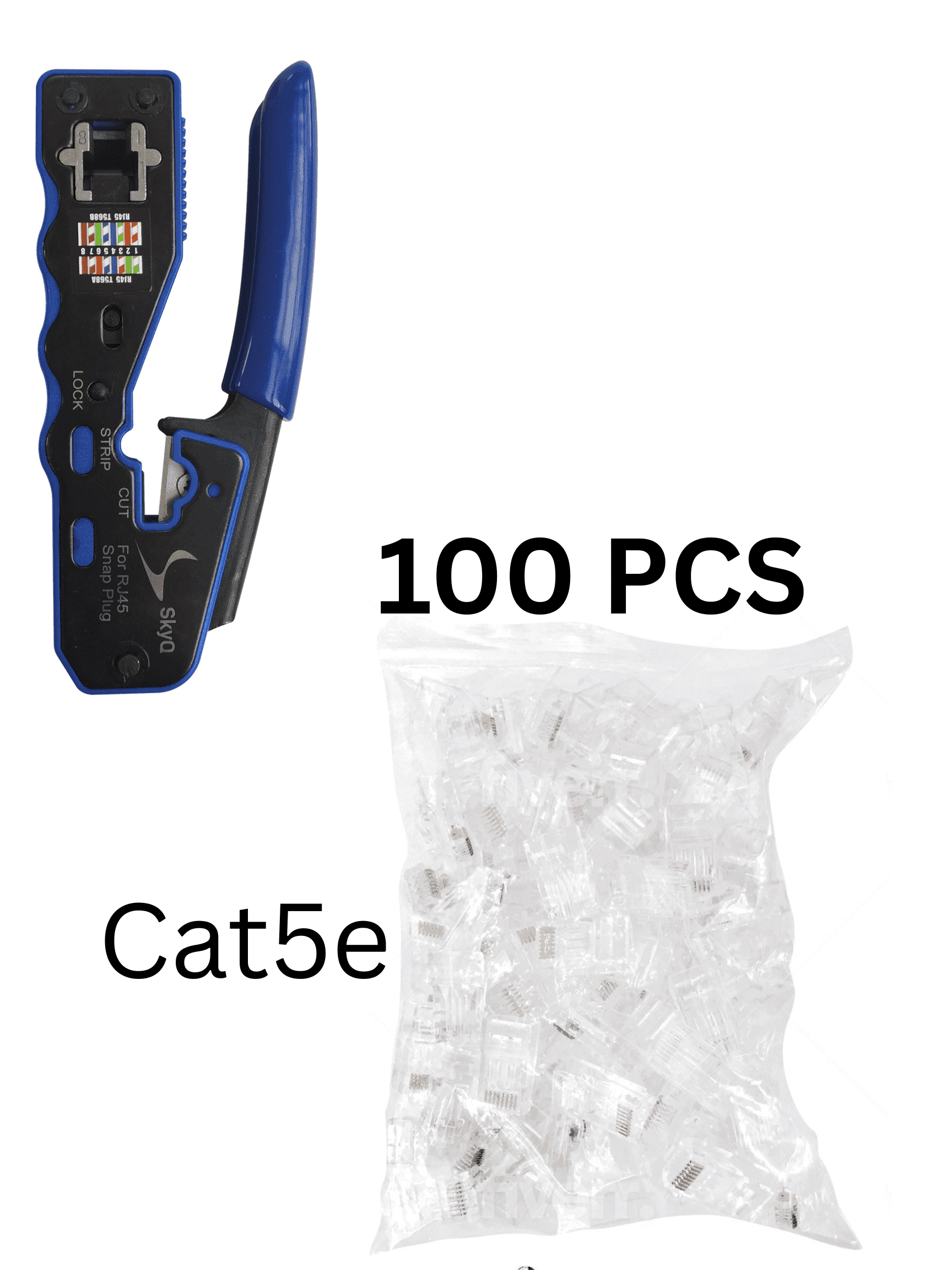 RJ45 Crimp Tool Pass Through Crimper for Cat7 Cat6 and Cat5 Connector Ethernet All-in-One Crimp ...