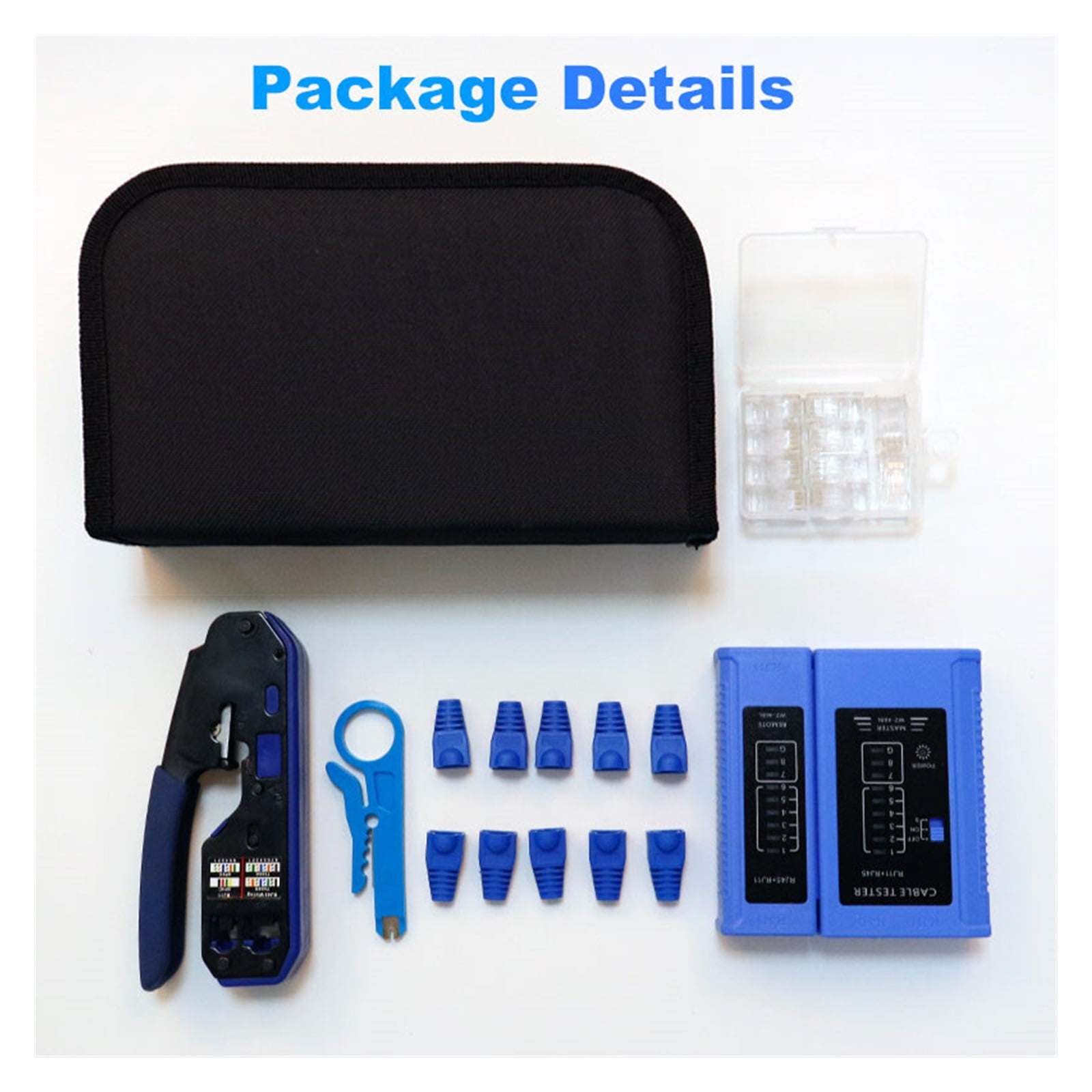 RJ45 Crimping Tool Pliers Network Tool Kit Cable Tester Wire Stripper ...