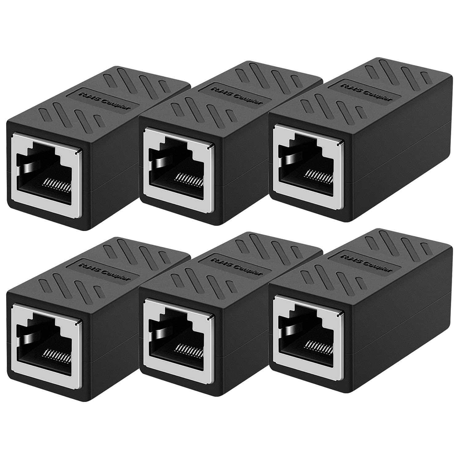 RJ45 Ethernet Coupler - 6-Pack, Female to Female, Supports 100BASE-TX ...