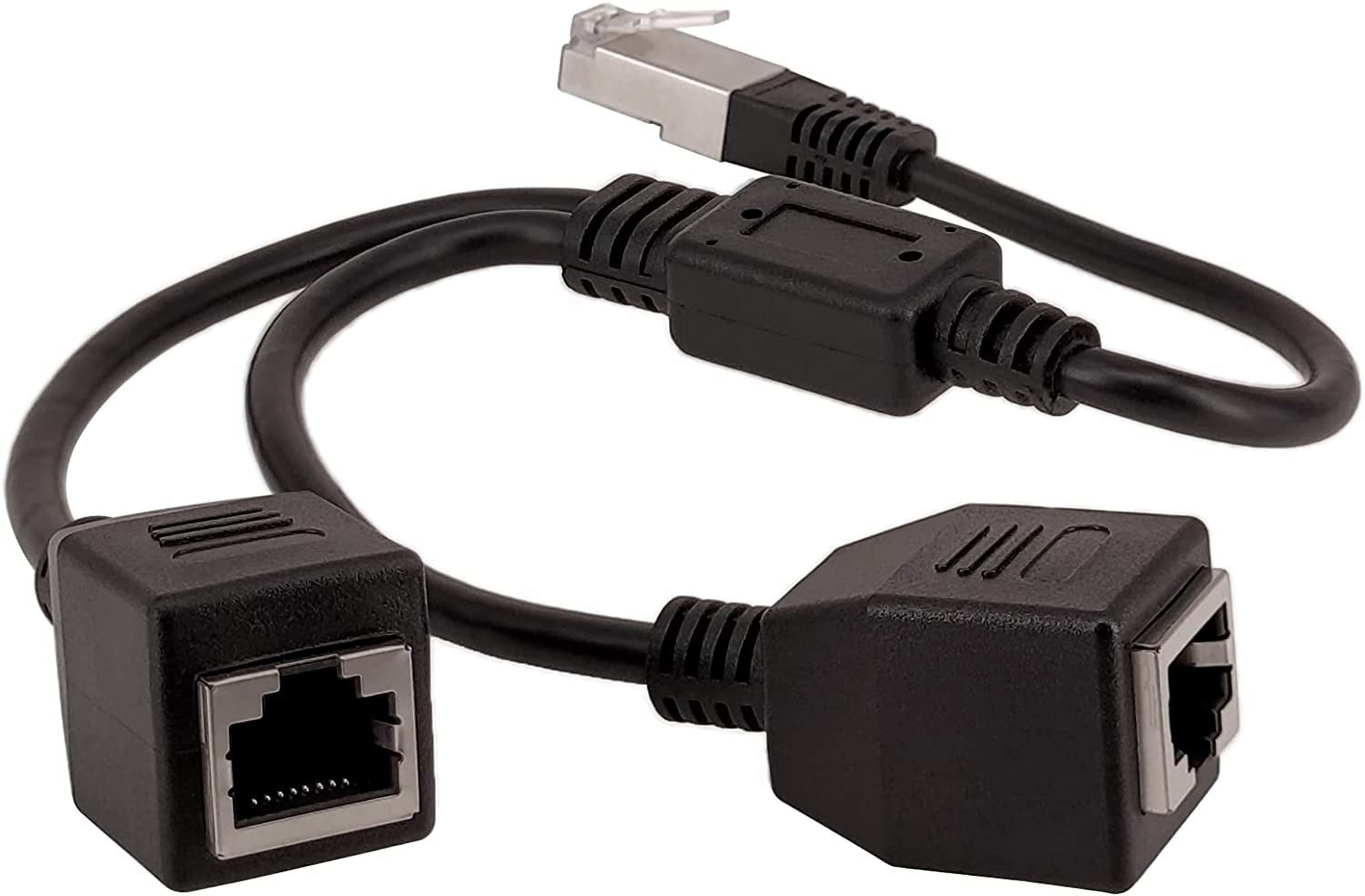 RJ45 Ethernet Splitter Adapter, RJ45 1 Male to 2 Female LAN Network ...