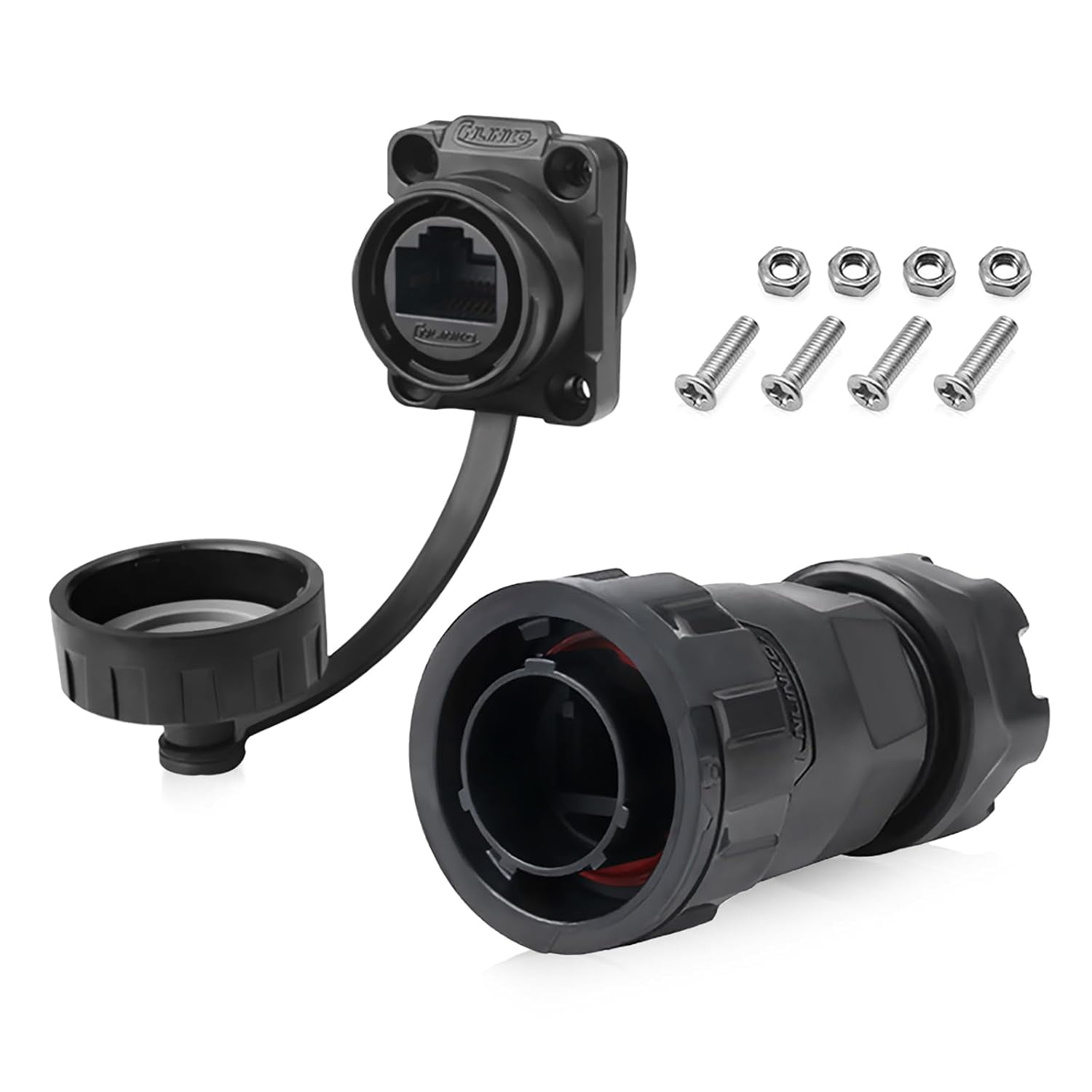 RJ45 Ethernet Waterproof Connector, Cat6 Industrial Network Connector ...