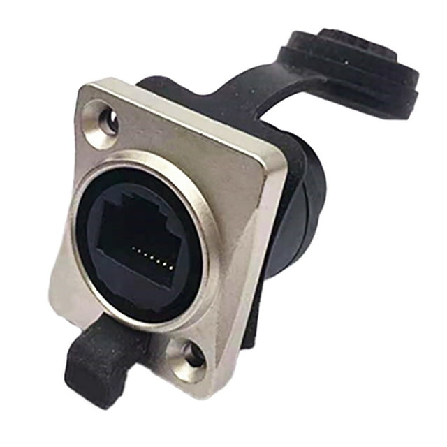 RJ45 Female Pass Through Connector with Cap Waterproof Stable Data ...