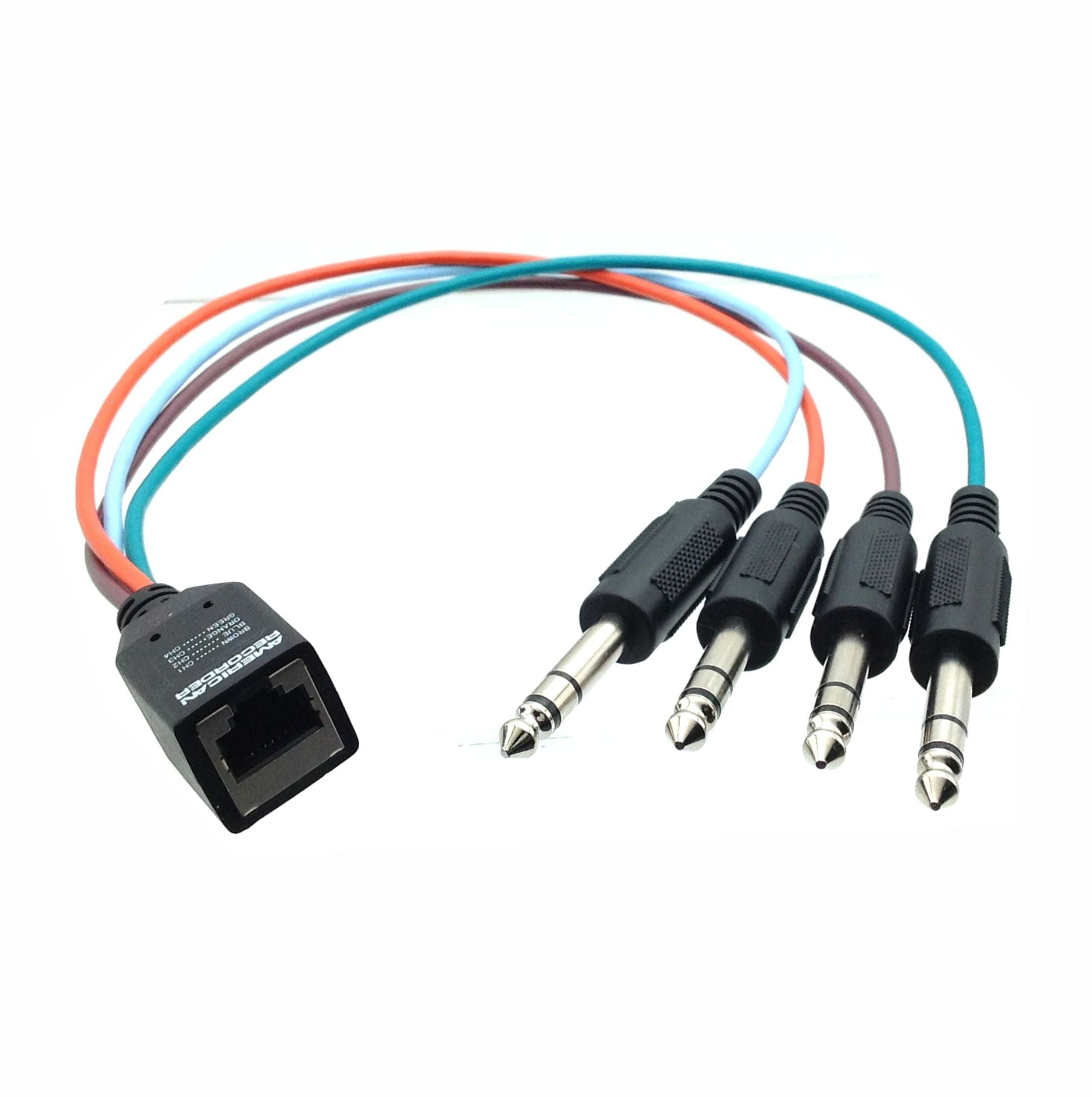 RJ45 Female to 4 each TRS Male Breakout Adapter - Walmart.com