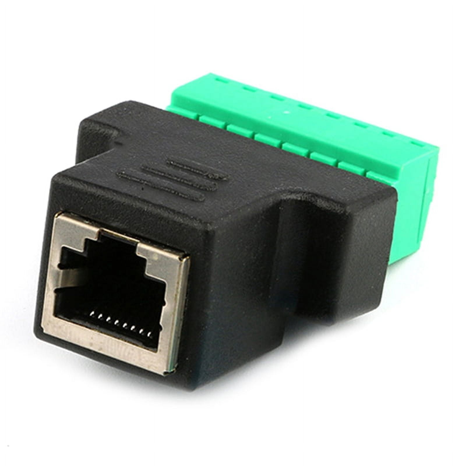 RJ45 Female to Screw Terminal 8 Pin Connector Ethernet Cable Extender ...