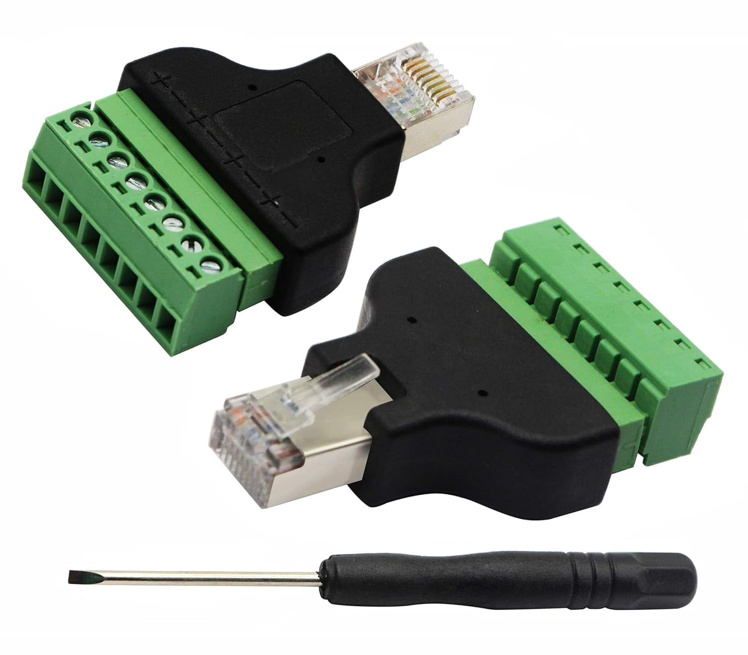 RJ45 Male Plug to 8P 8C Female Bolt Screw Type terminals Ethernet Net Network Plug Cable for AV ...